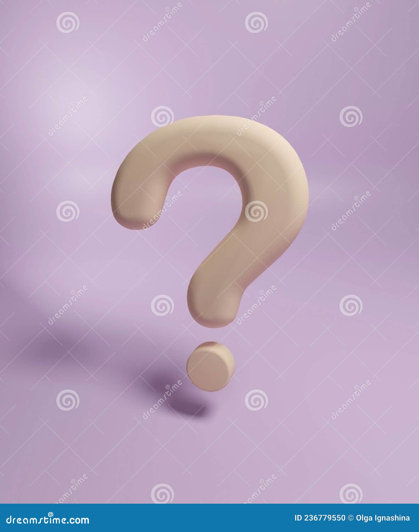 Beige Question Mark 3 D Illustration Stock Illustration - Illustration ...