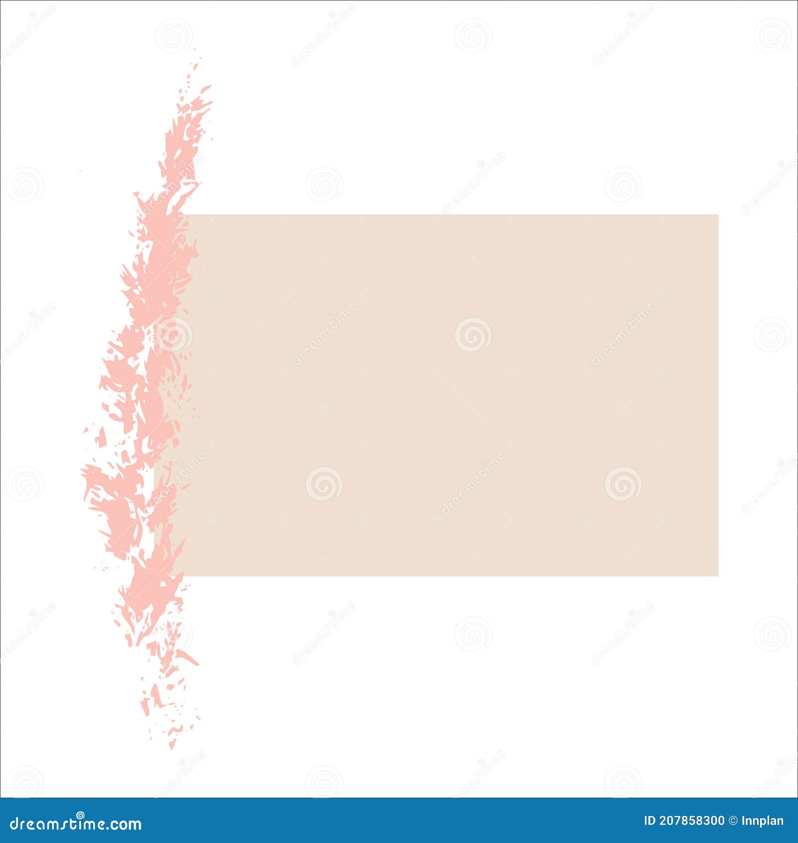 Beige Rectangle Background for Text, Pink Spike. Stock Vector ...