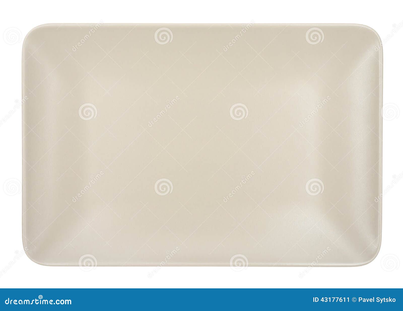 Beige Rectangular Plate Isolated on White Background. Stock Image ...