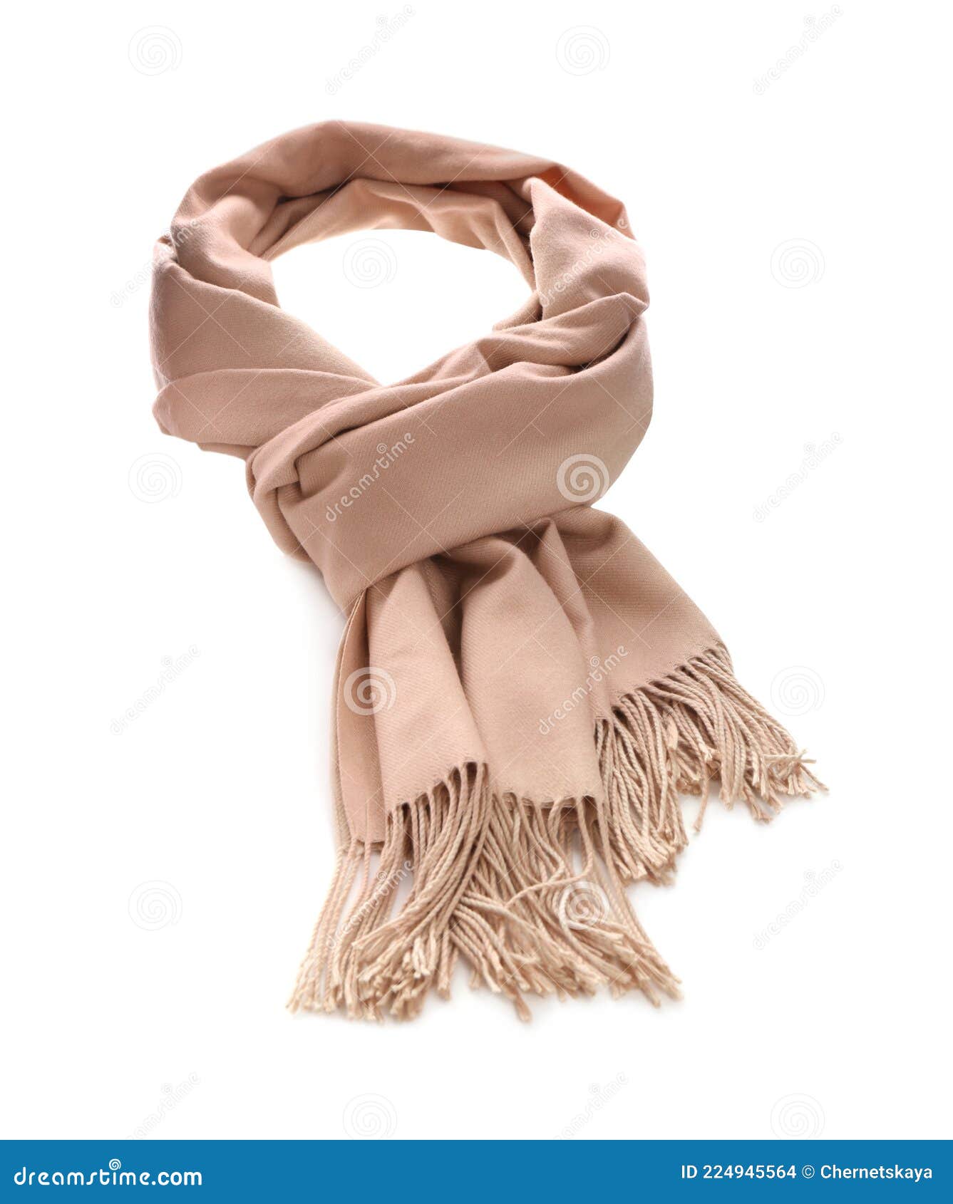 Beige Scarf Isolated on White. Stylish Accessory Stock Photo - Image of ...