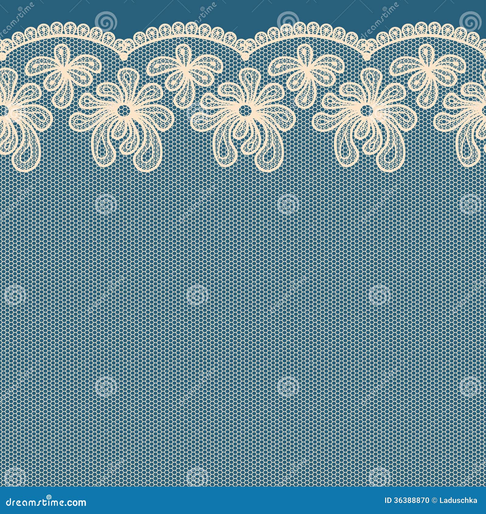 Beige Seamless Flower Lace Border Stock Vector - Illustration of ...