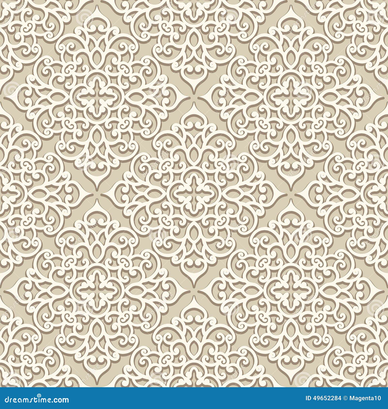 Beige seamless pattern stock vector. Illustration of arabesque - 49652284