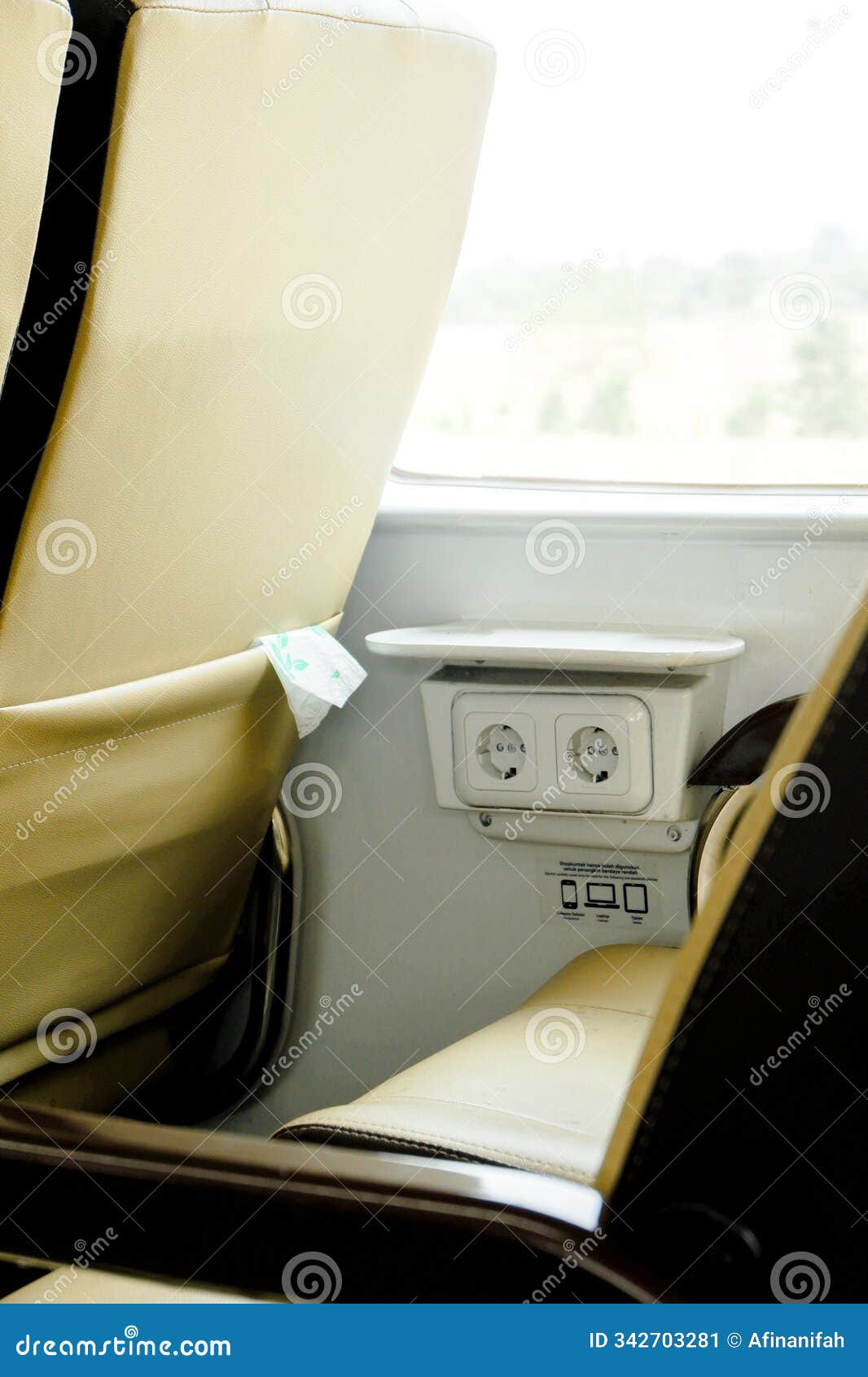 Beige Seat Train in a Row with Arm Seat Stock Image - Image of color ...