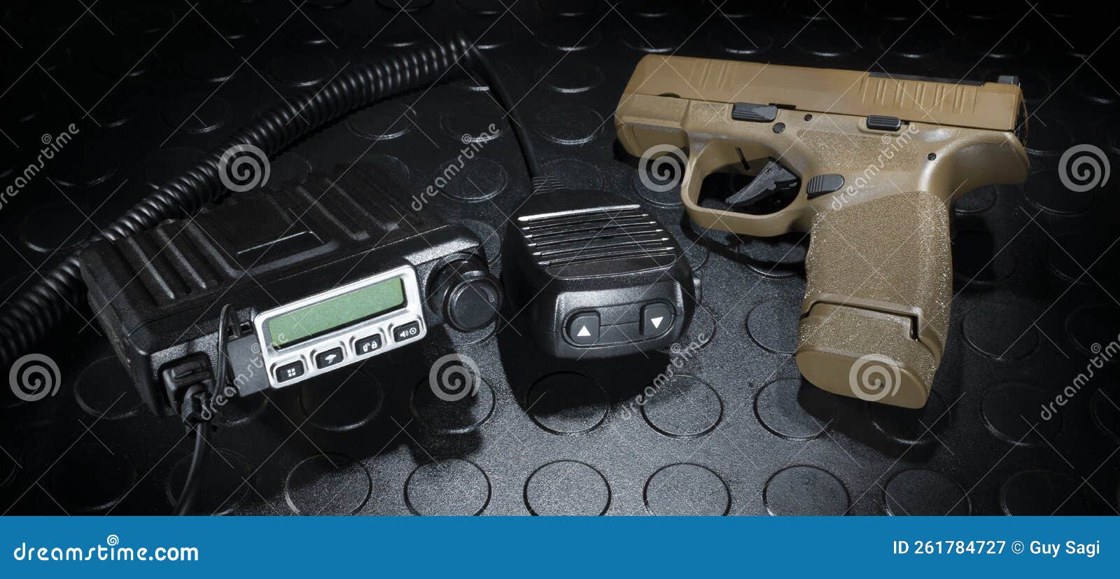 Brown Semi-automatic Pistol and Two Way Radio Stock Image - Image of ... Brown Semi-automatic Pistol and Two Way Radio Stock Image - Image of ...