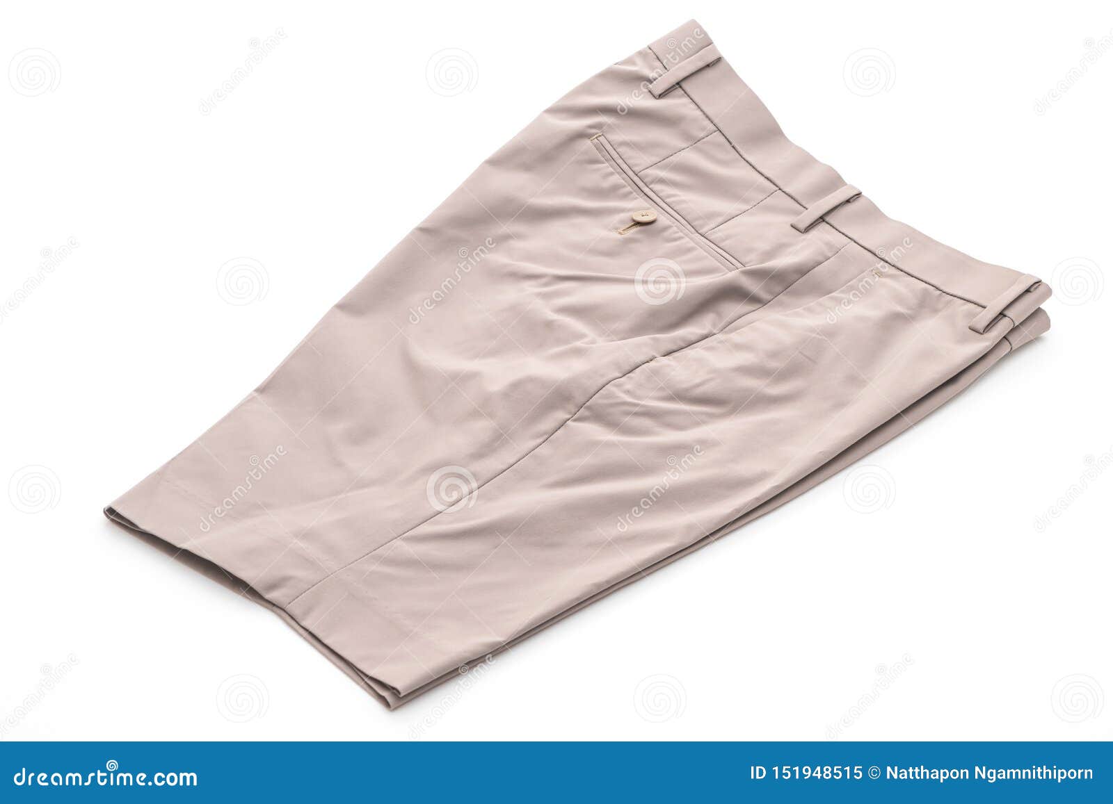 Beige Short Pants Isolated on White Background Stock Image - Image of ...