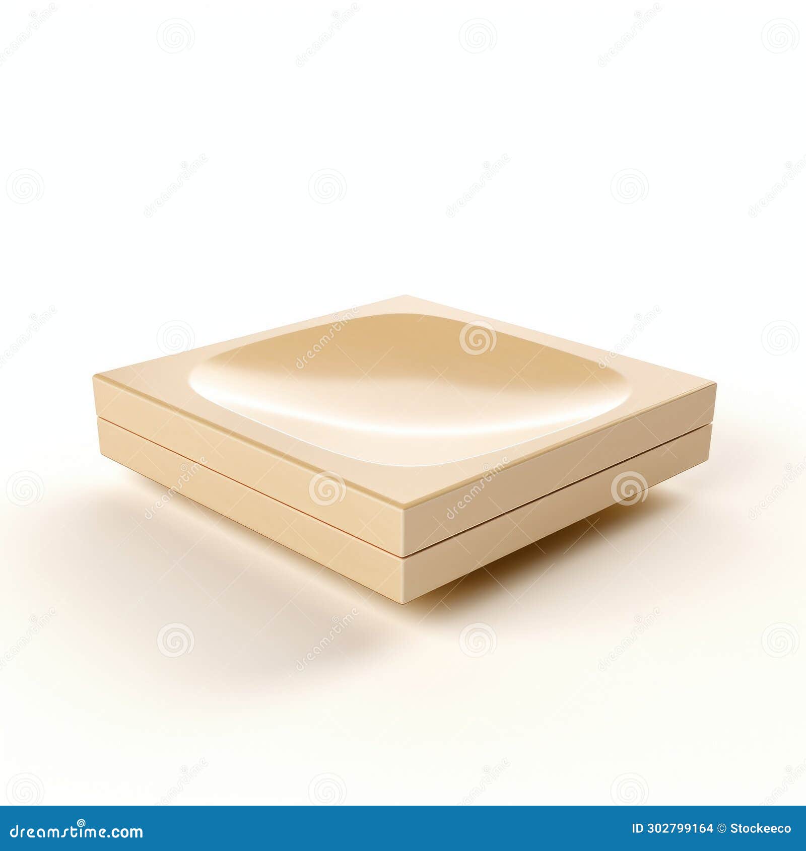 Beige Square on White Background in Vray Tracing Style Stock ...