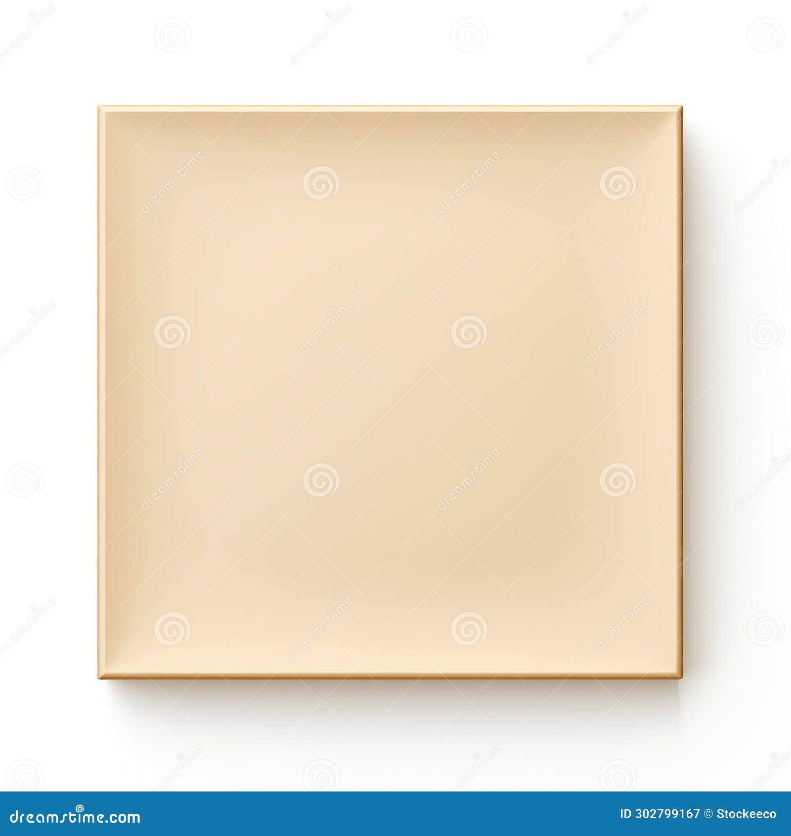 Beige Square on White Isolated Background: a Photorealistic Pastiche ...