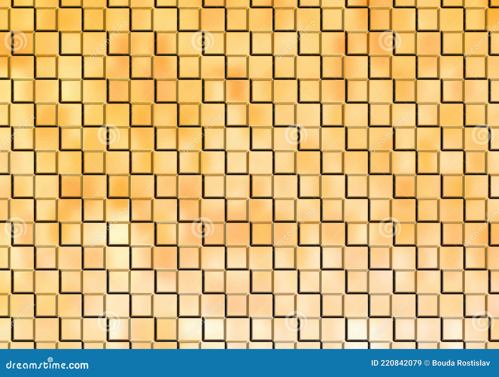 Beige Squares Background. Mosaic Tiles Pattern Computer Generated ...