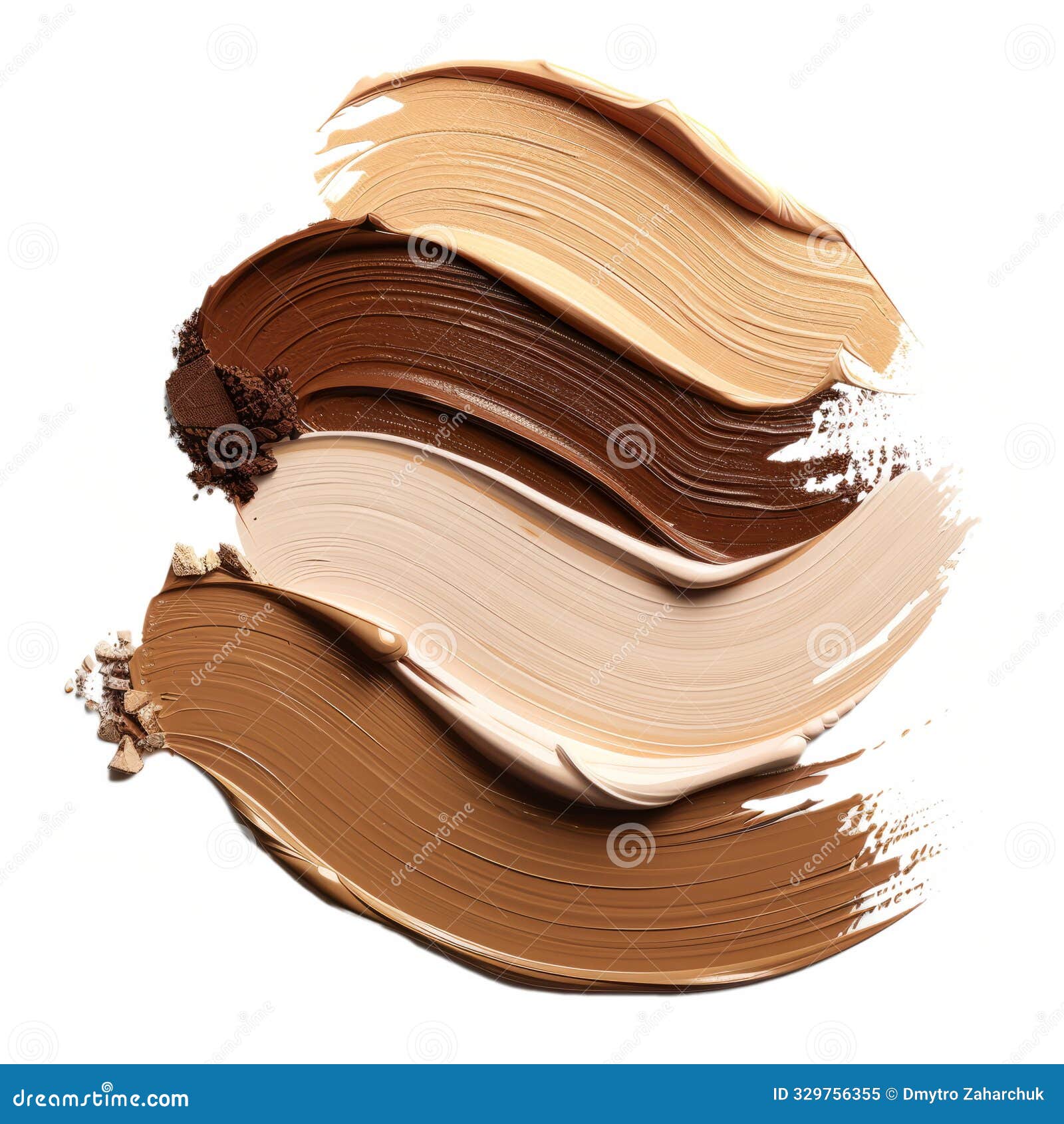Beige Strokes of Various Foundations Forming a Color Wheel on White ...