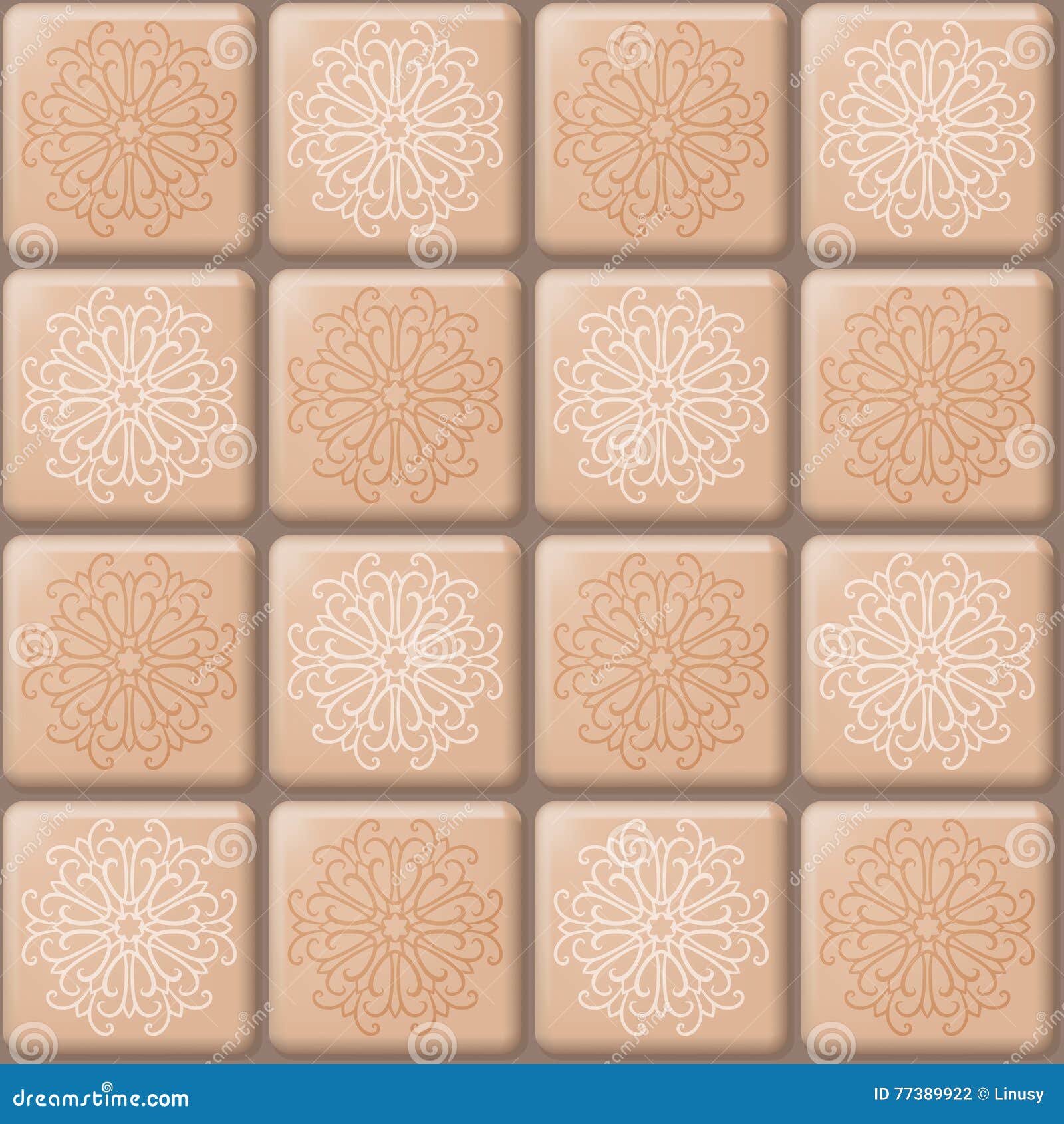Beige tile pattern stock vector. Illustration of decor - 77389922
