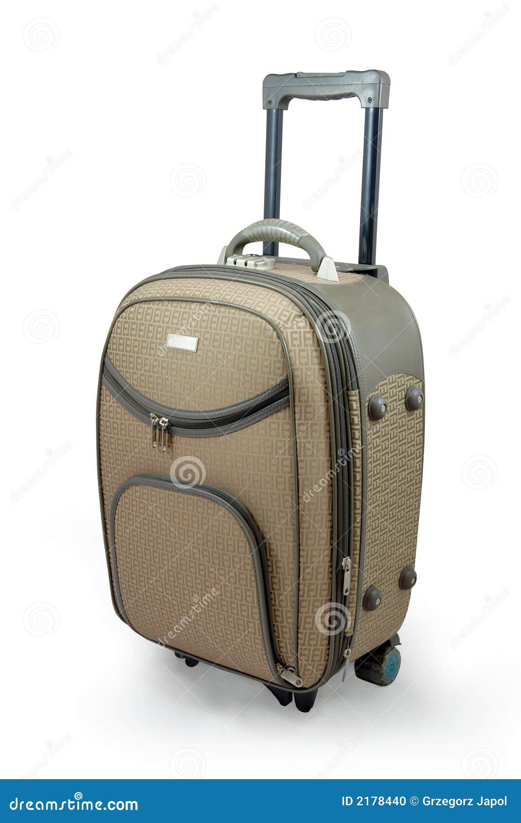 Beige travel suitcase stock photo. Image of bags, recreation - 2178440