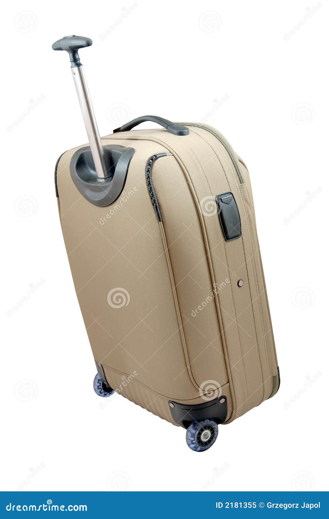 Beige travel suitcase stock image. Image of travel, destination - 2181355