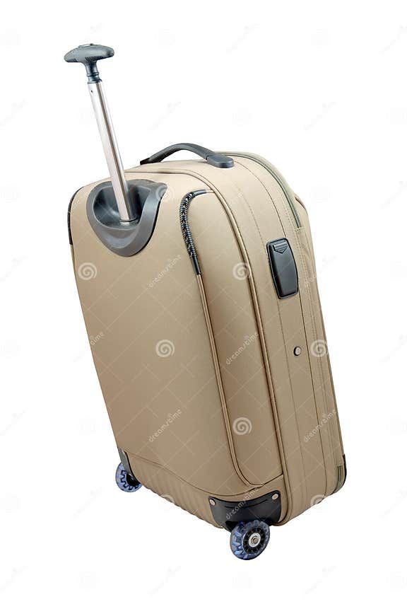 Beige travel suitcase stock image. Image of travel, destination - 2181355