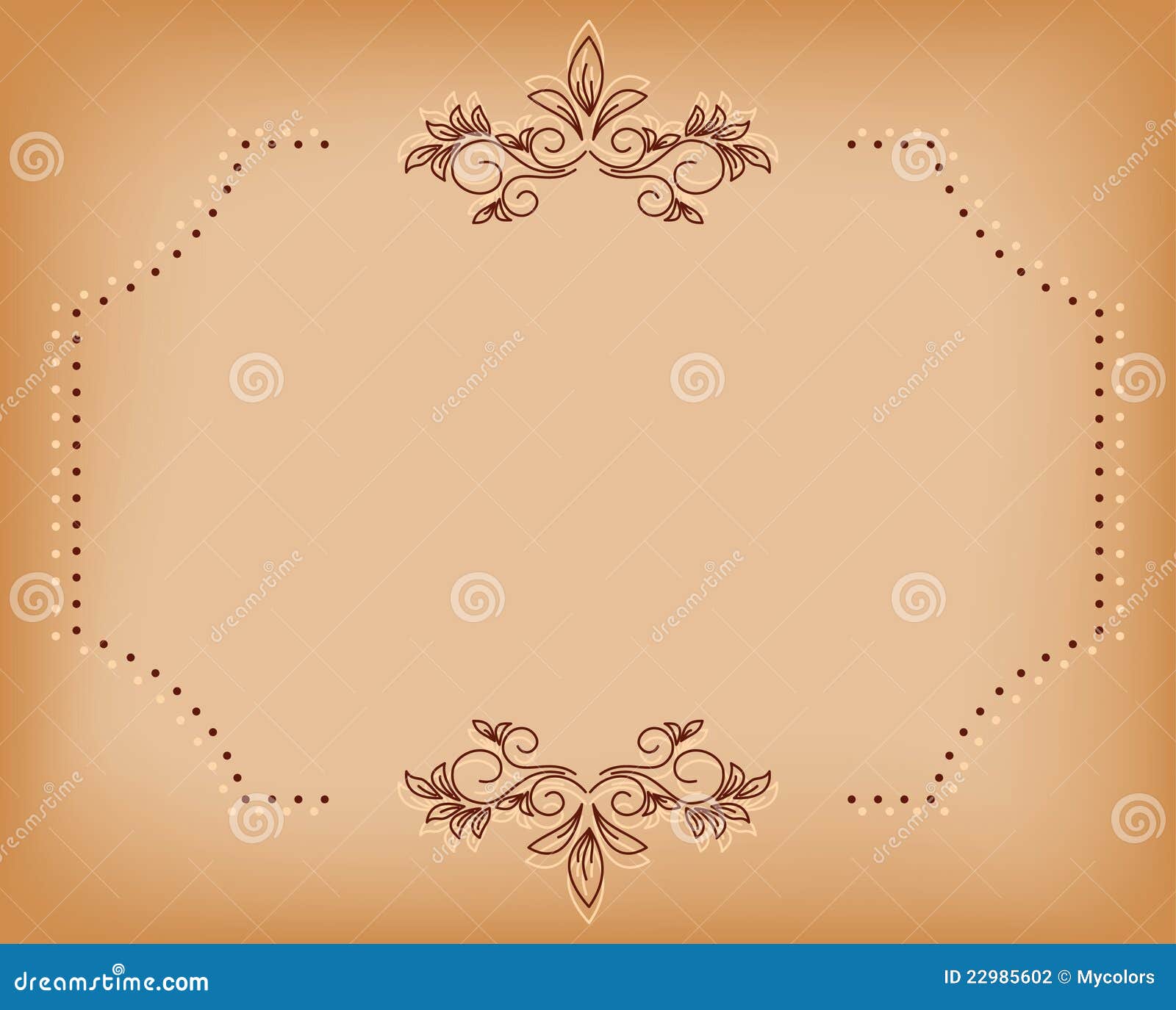 Beige Vector Old Card with Brown Tracery Stock Vector - Illustration of ...