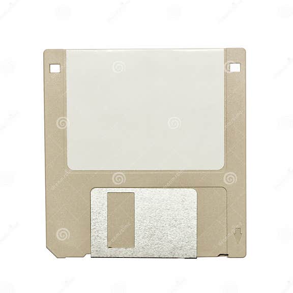 Beige Vintage Floppy Disk on White Stock Image - Image of retro, mega ...