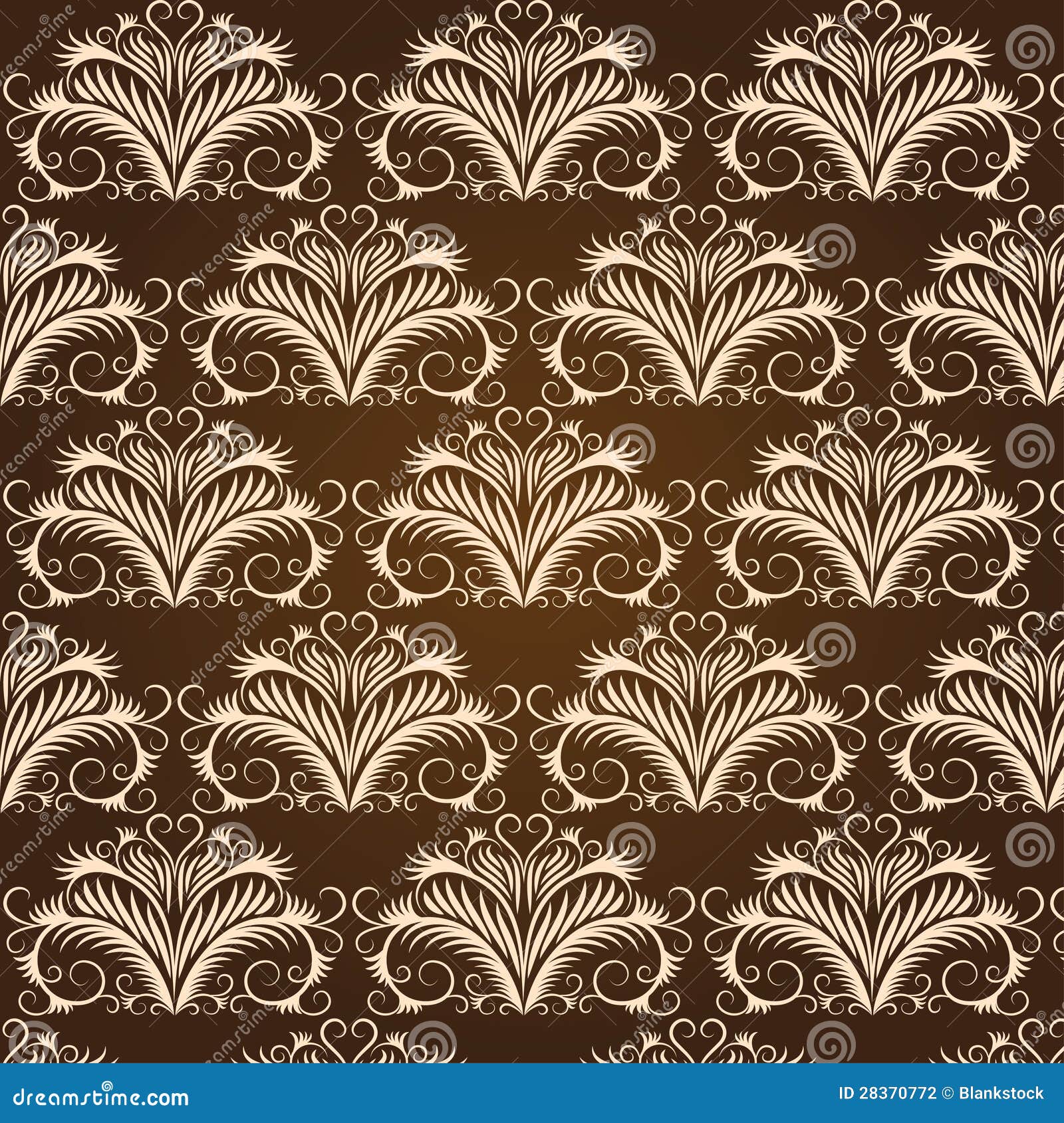 Beige Vintage Pattern on a Brown Background Stock Illustration ...