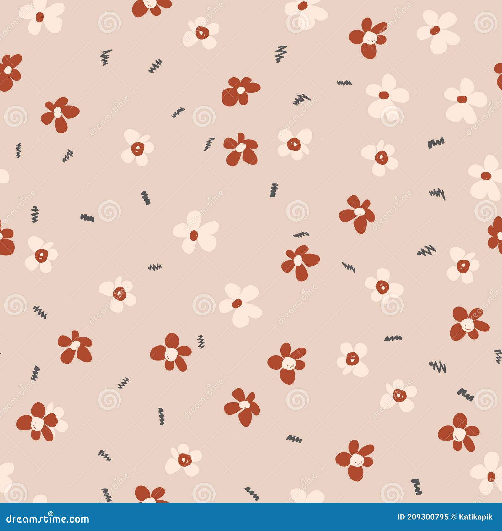 Beige Vintage Beige Pattern with Small Flowers. Stock Vector ...