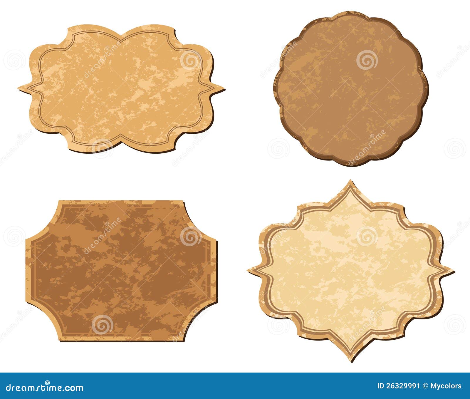 Beige Vintage Vector Frames - Set Stock Vector - Illustration of label ...