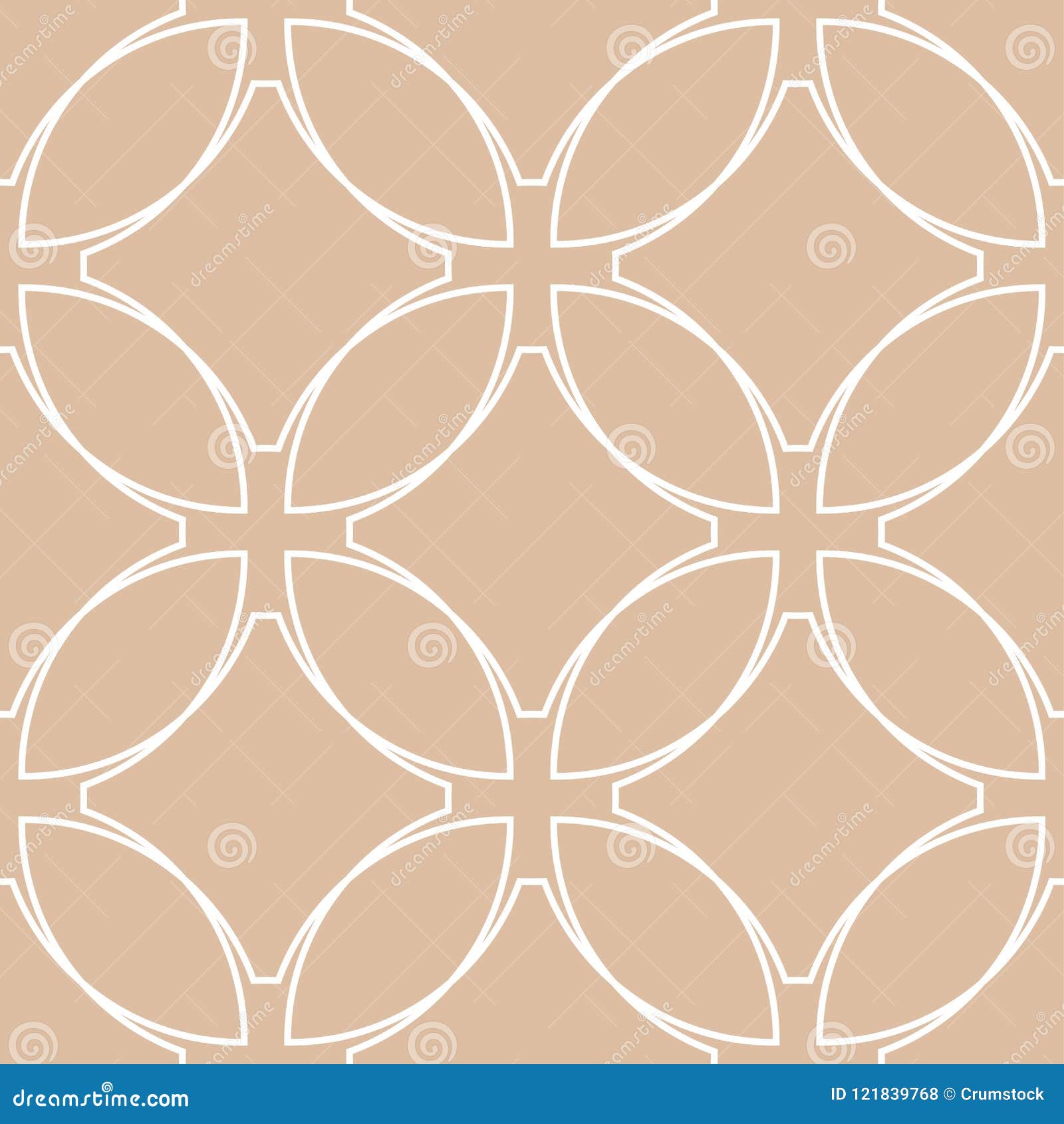 Beige and White Geometric Ornament. Seamless Pattern Stock Vector ...