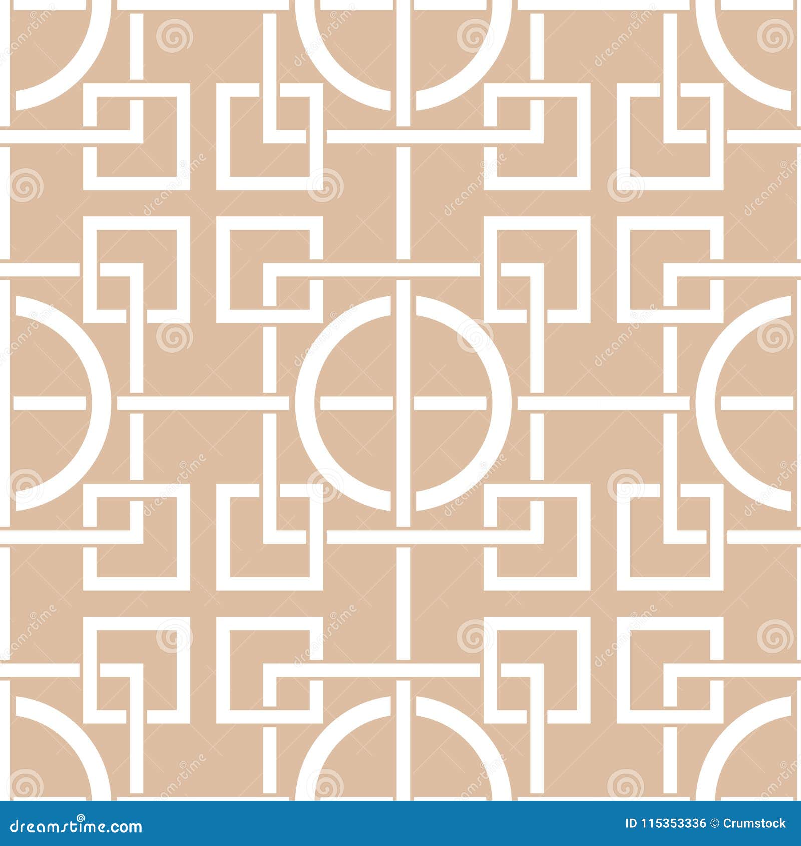 Beige and White Geometric Print. Seamless Pattern Stock Vector ...