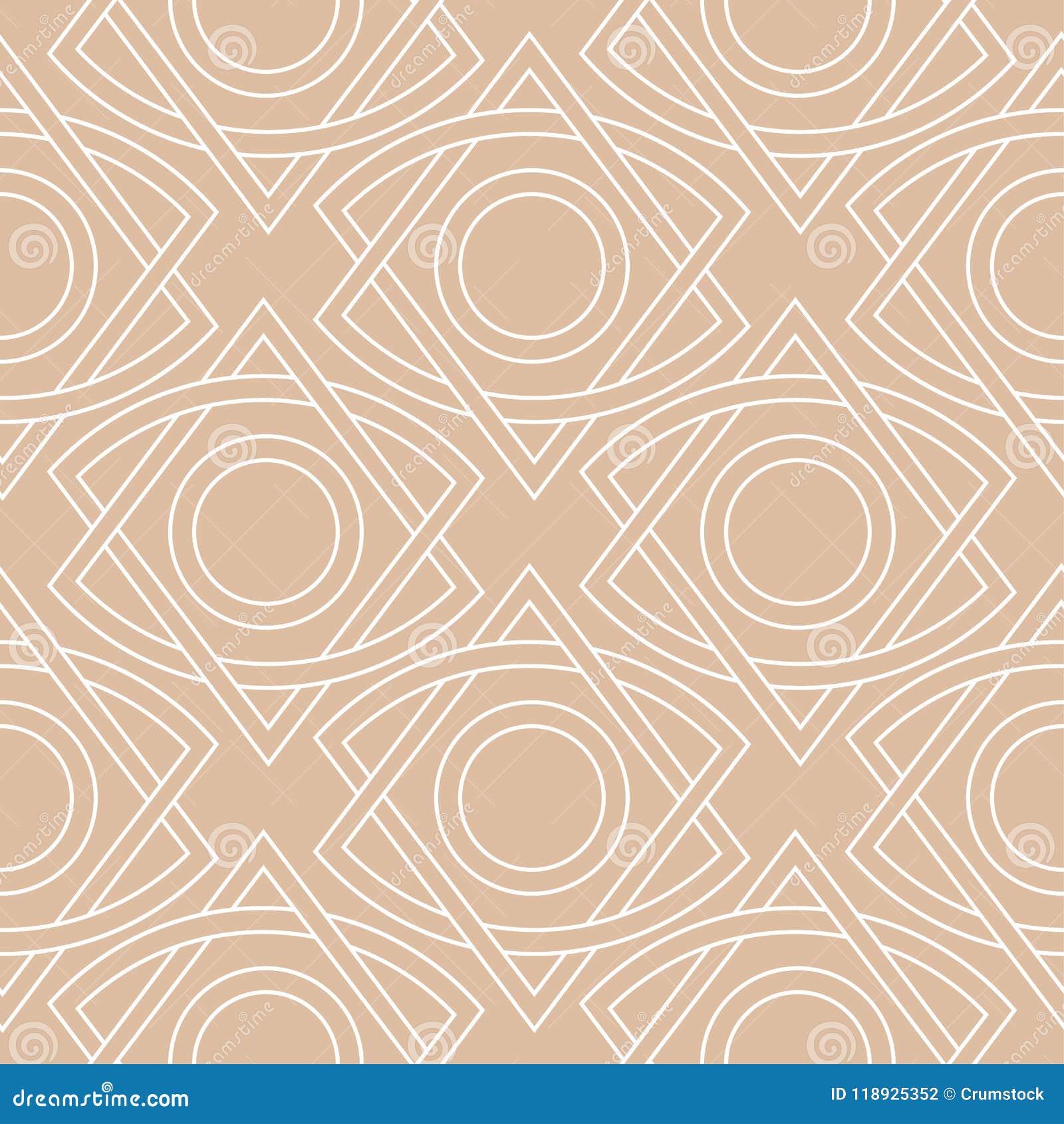 Beige and White Geometric Seamless Pattern Stock Vector - Illustration ...