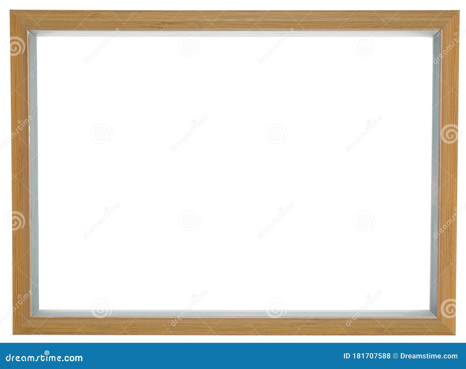 Beige, Wooden Photo Frame. Isolated Object Stock Photo - Image of ...