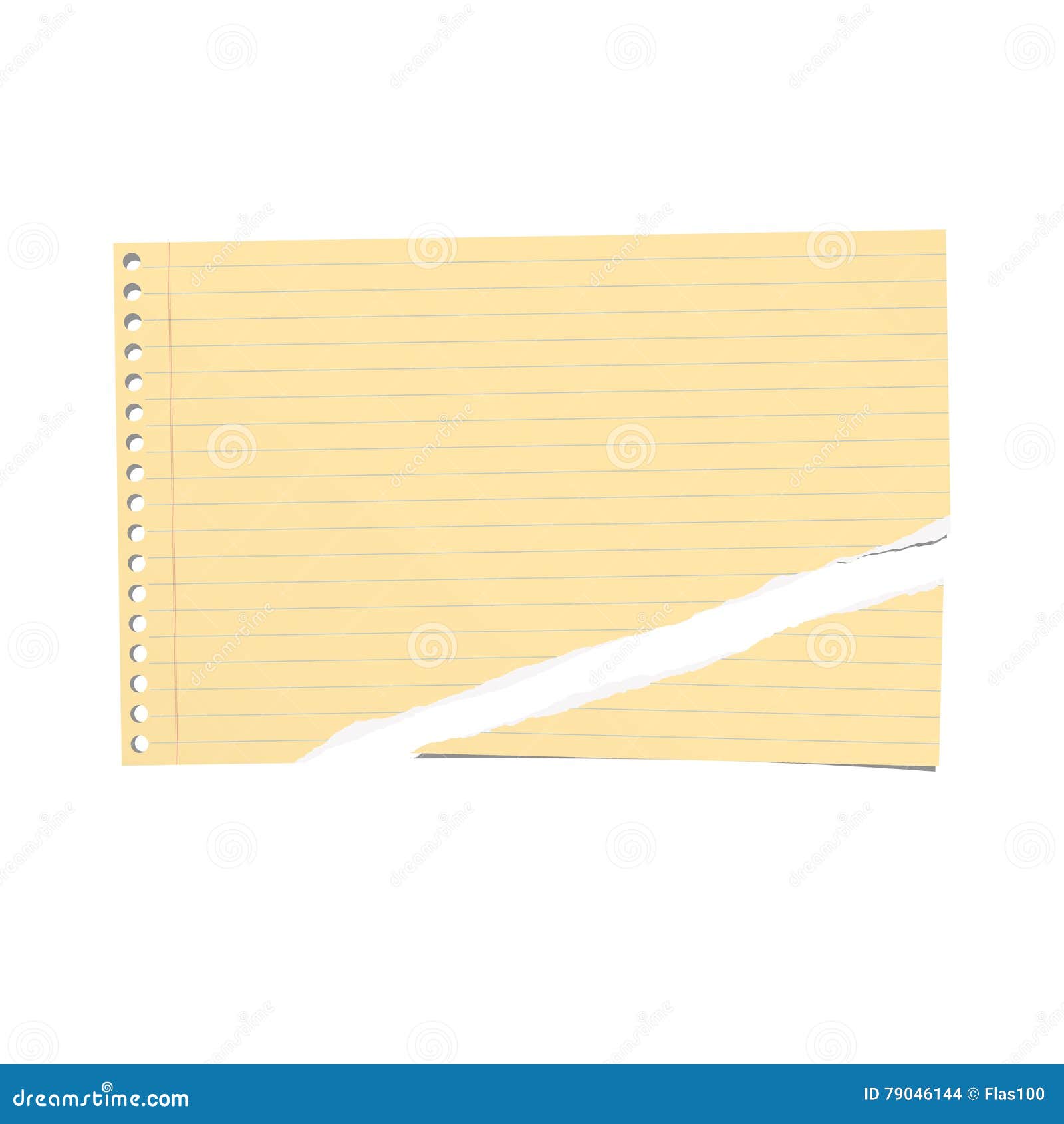 Ripped Ruled Note, Notebook, Copybook Paper Sheet Stuck On Lined ...