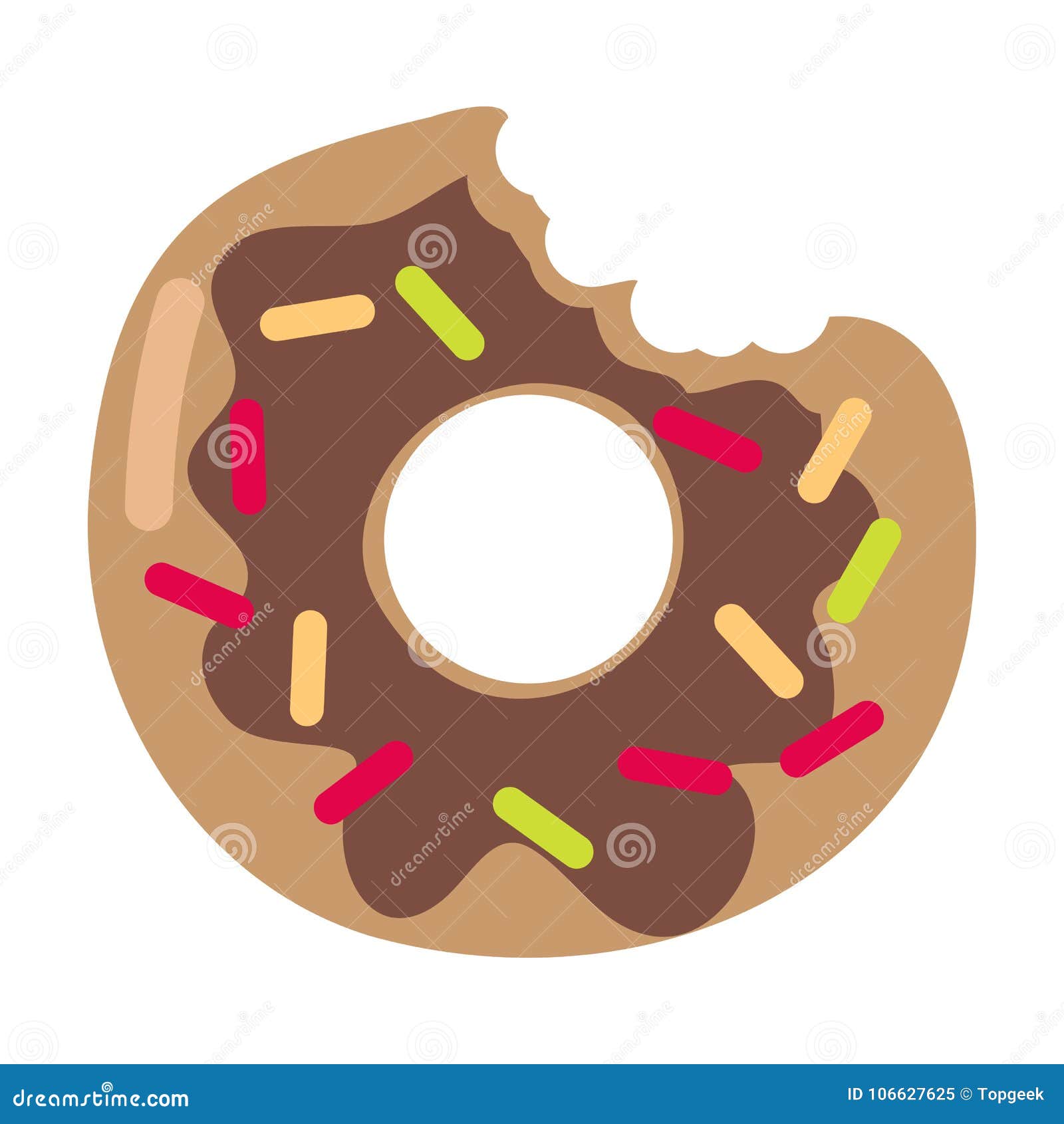 Beignet Mordu Logo Isolated Vector Doughnut Sticker Illustration de ...