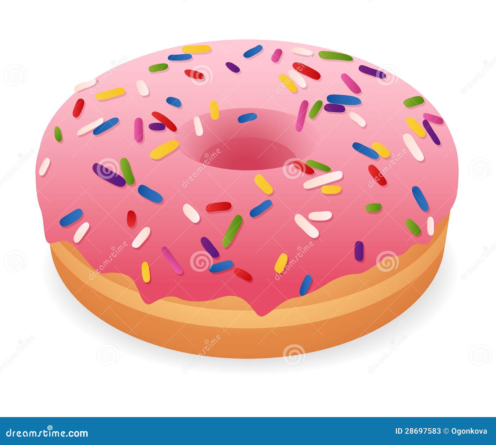 Beignet rose illustration de vecteur. Illustration du dessert - 28697583