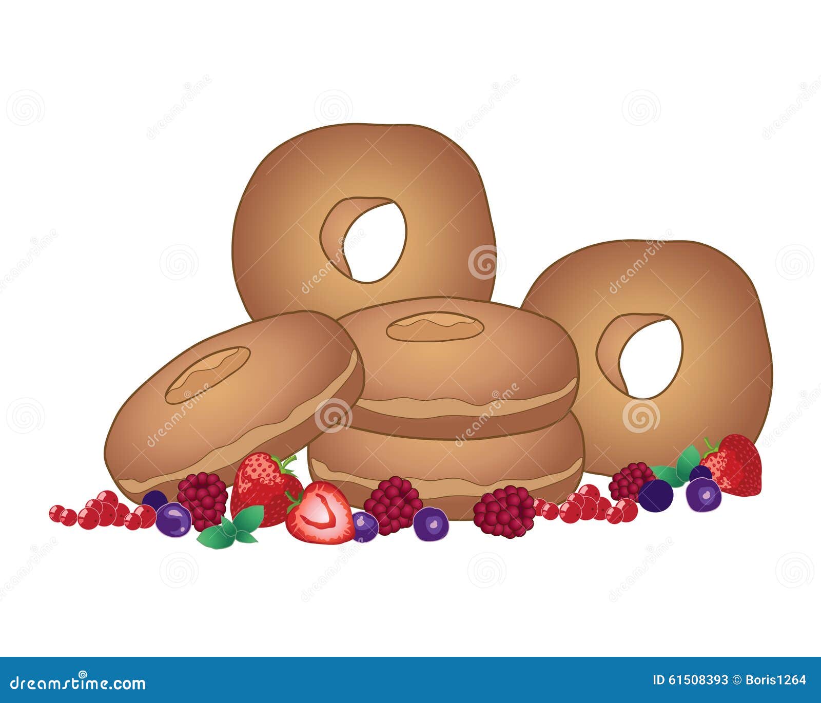 Beignets de fruit illustration de vecteur. Illustration du boulangerie ...