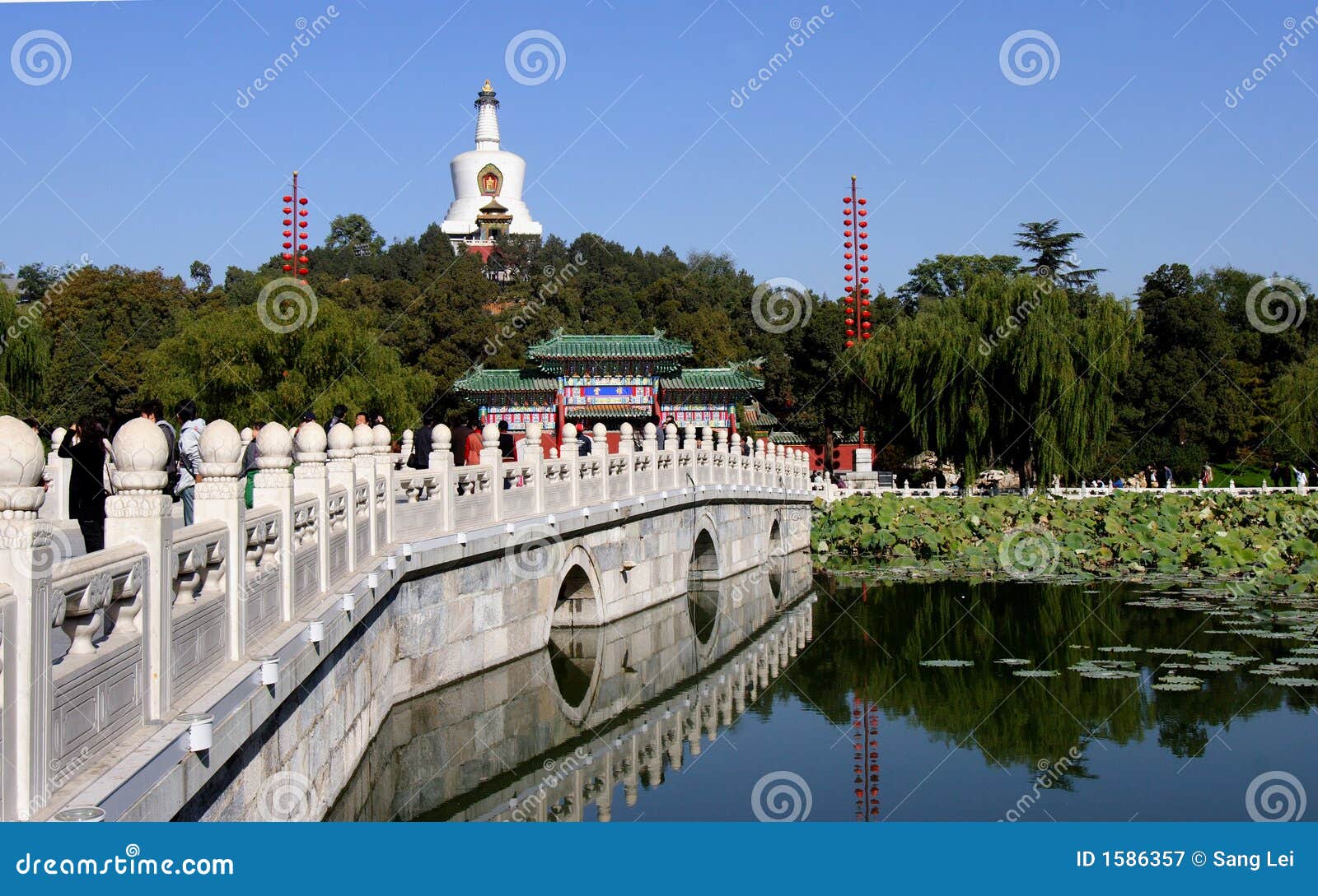 Beihai park at beijing stock image. Image of bridge, beihai - 1586357