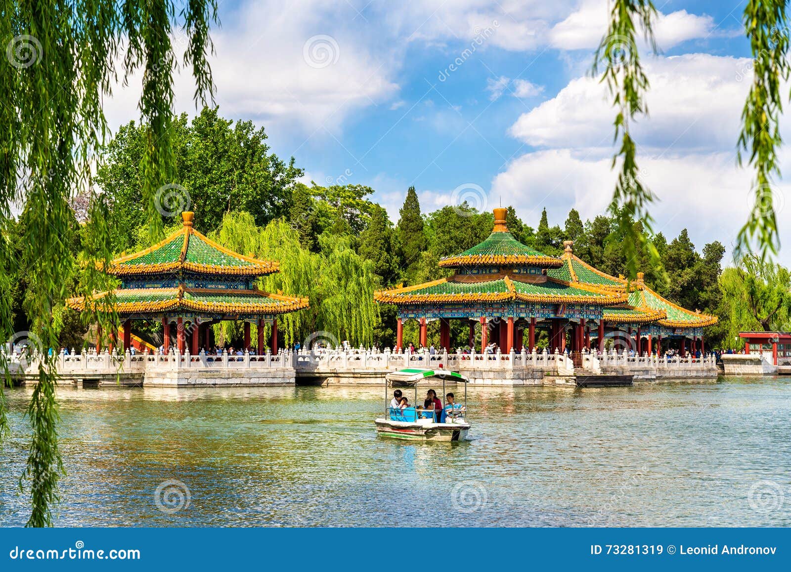 Beihai Park with the Lake - Beijing Stock Image - Image of architecture ...
