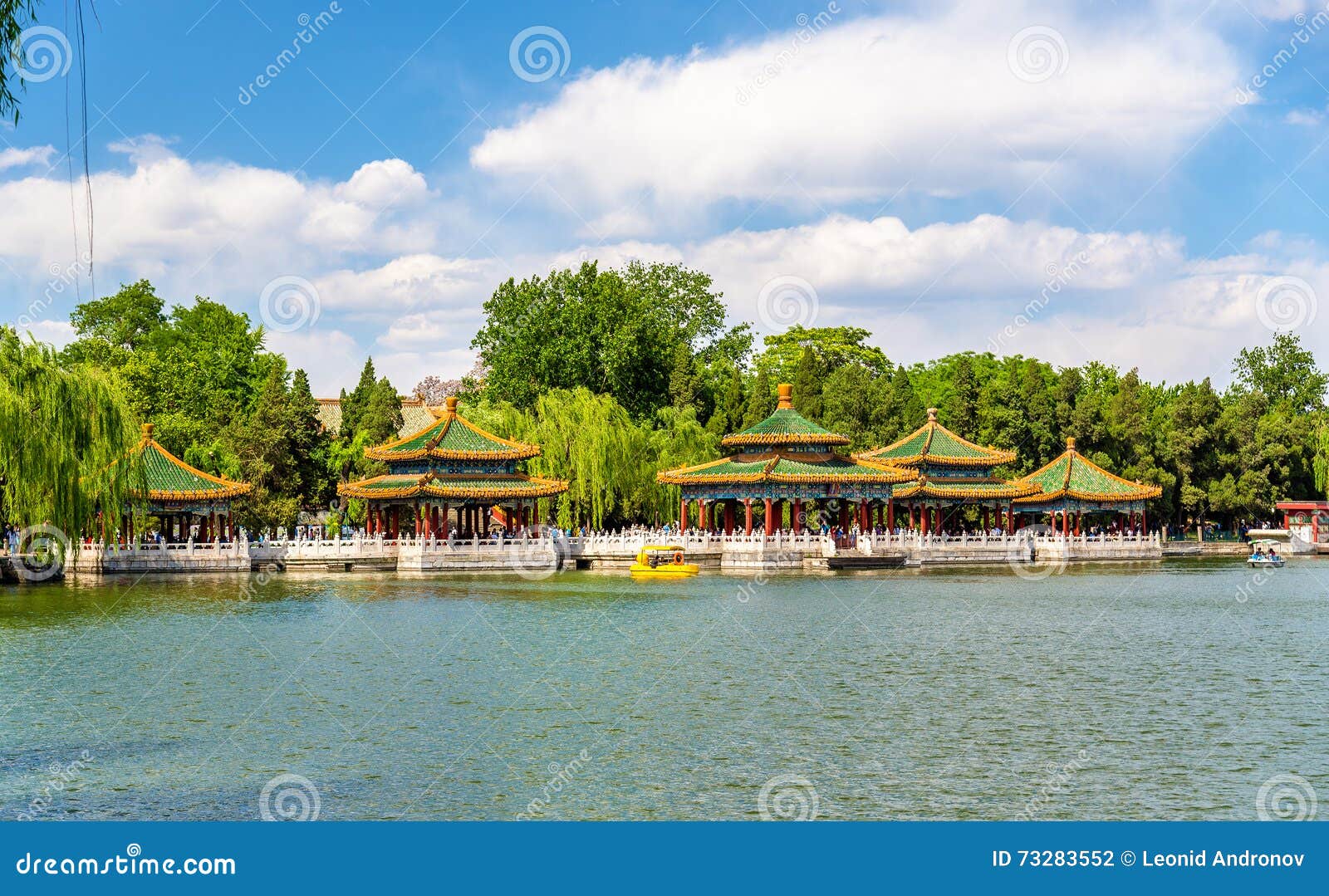 Beihai Park with the Lake - Beijing Stock Photo - Image of attraction ...