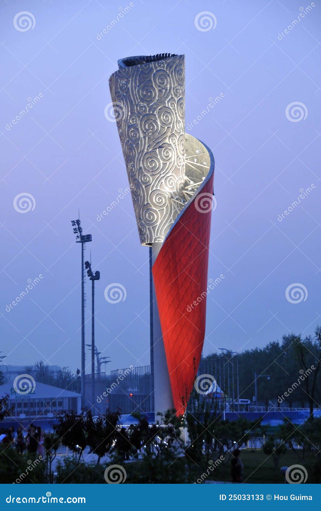 Beijing 2008 Olympic Torch at Night Editorial Stock Photo - Image of ...