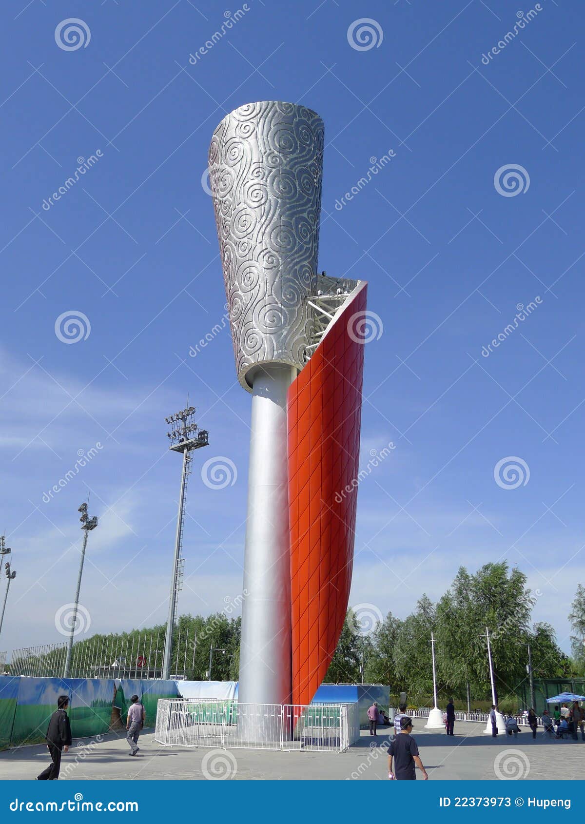 Beijing 2008 Olympic Torch Under Blue Sky Editorial Stock Photo - Image ...
