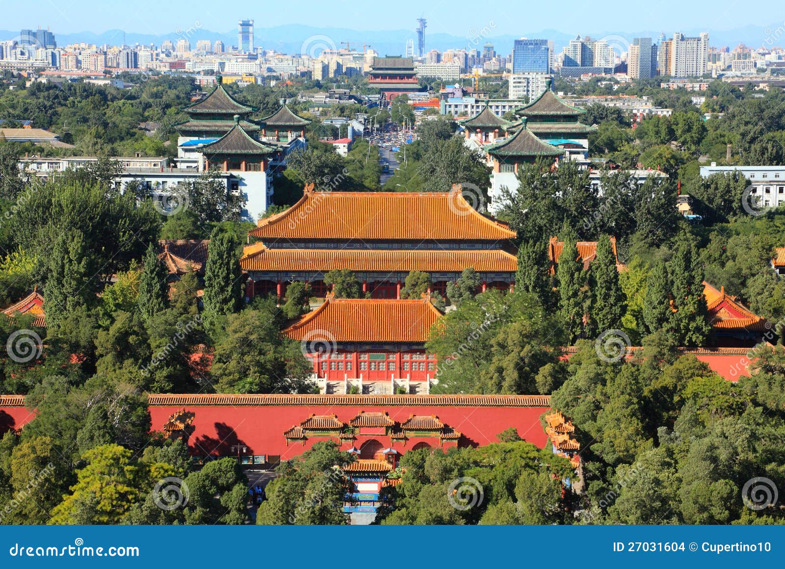 Beijing stock photo. Image of aerial, chinese, roof, building - 27031604