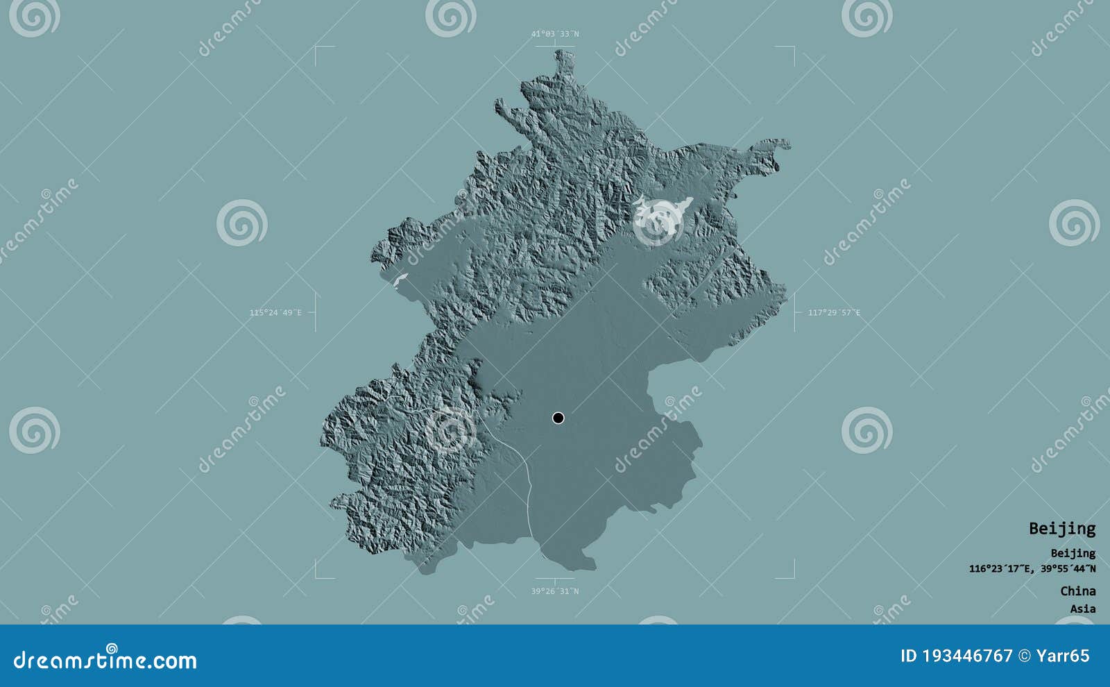 Beijing - China. Bounding Box. Administrative Stock Illustration ...