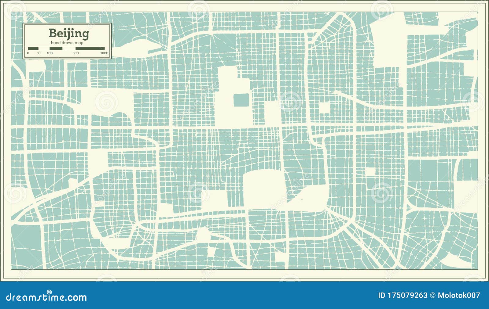Beijing Outline Map Cartoon Vector | CartoonDealer.com #323654695