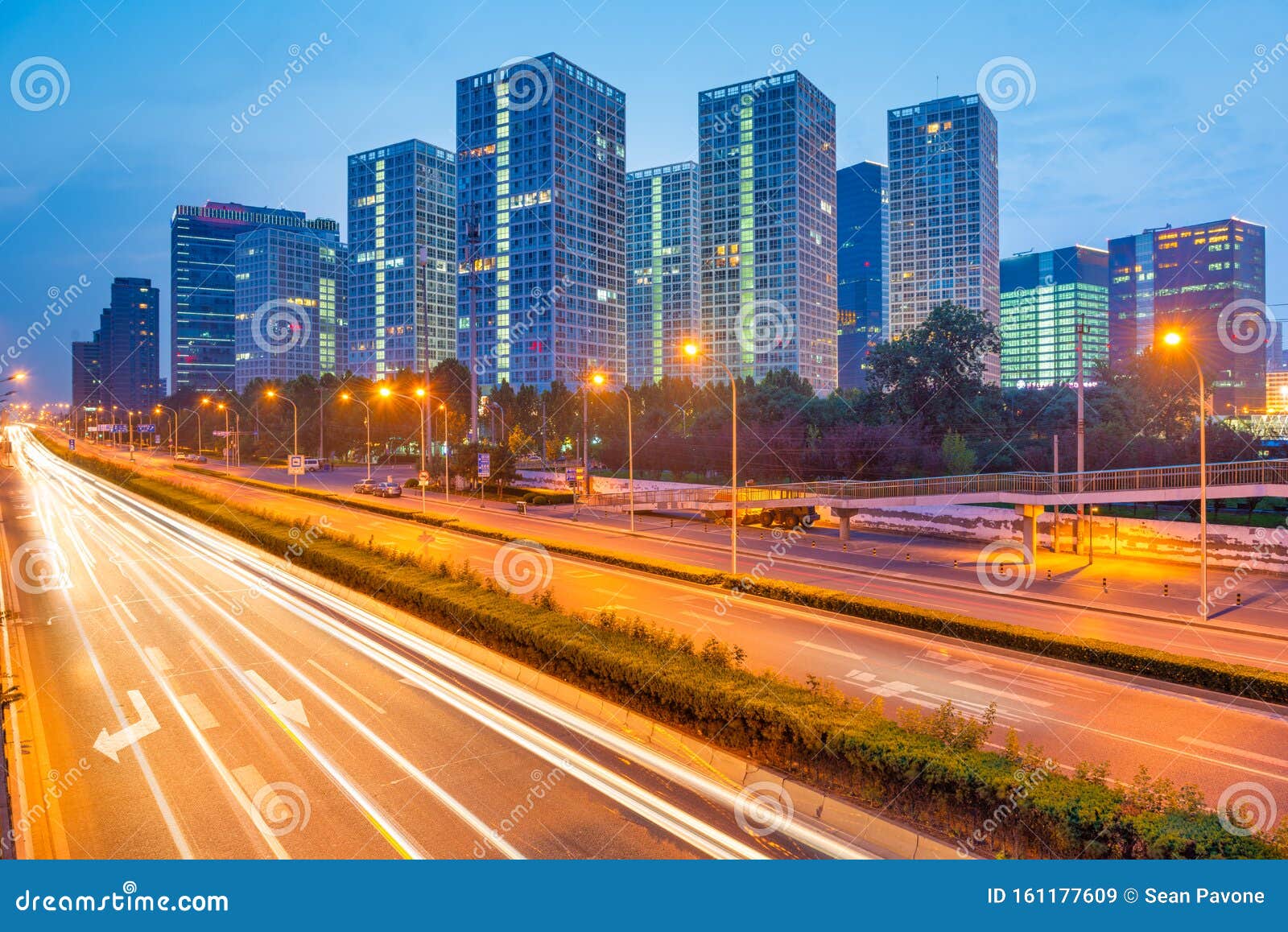 Beijing, China Cityscape and Highways Stock Image - Image of expressway ...