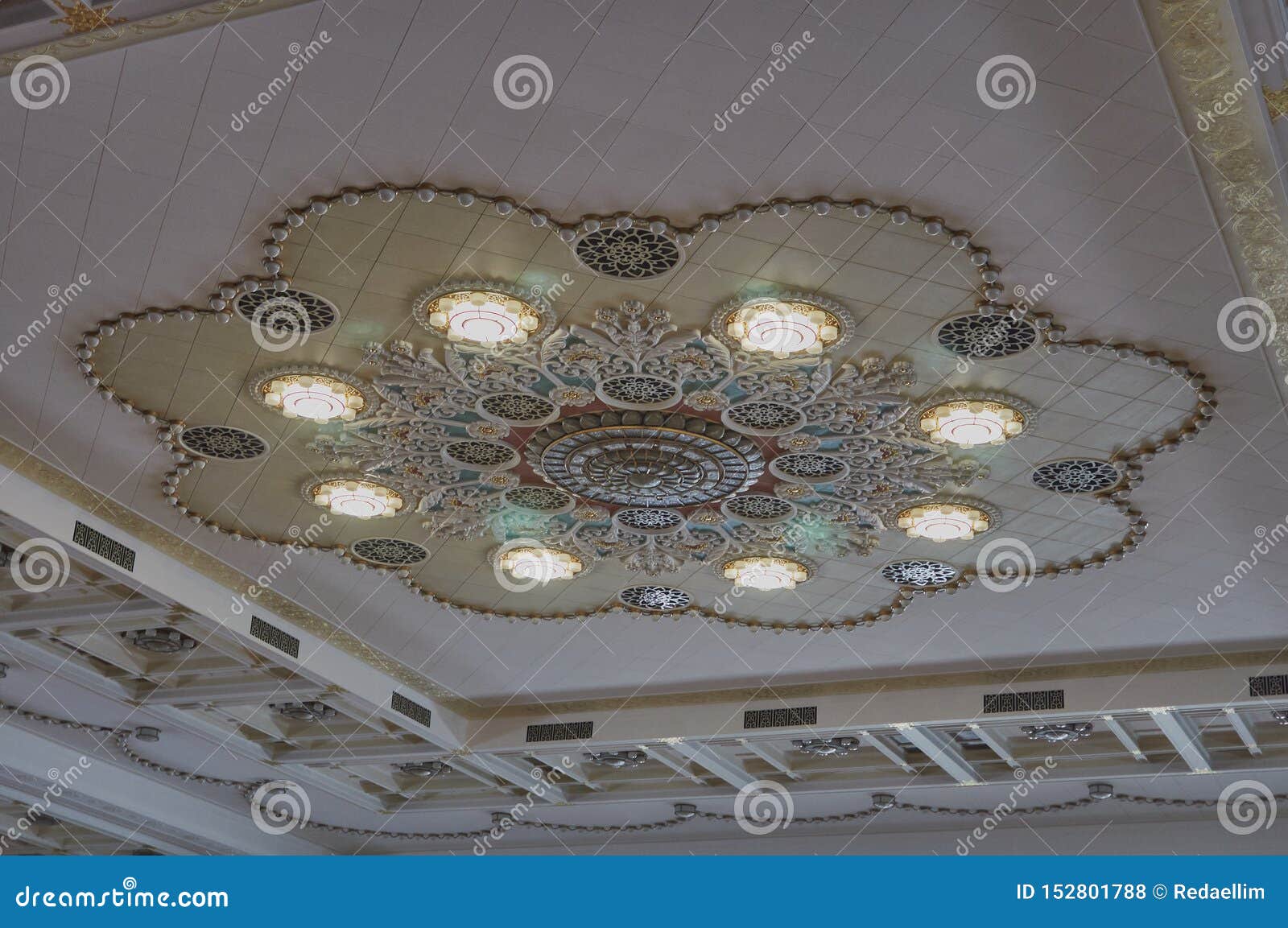 Beijing, China - June 2019: Ceiling of the Dining Hall in the Great ...