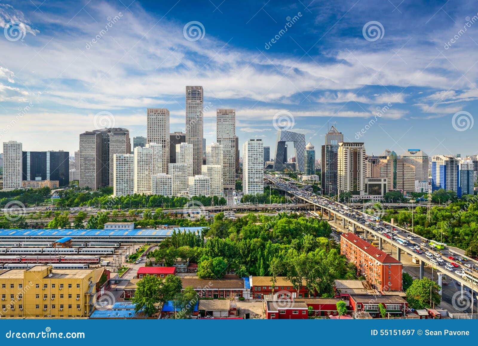 Beijing, China Skyline stock image. Image of scene, asian - 55151697