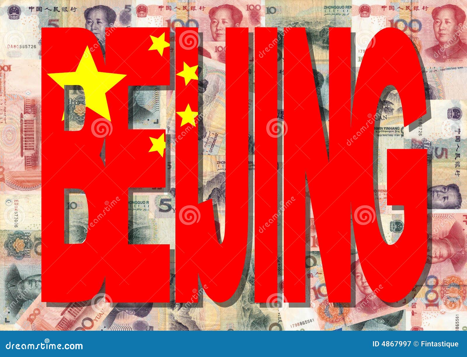 Beijing with Chinese Currency Stock Illustration - Illustration of ...