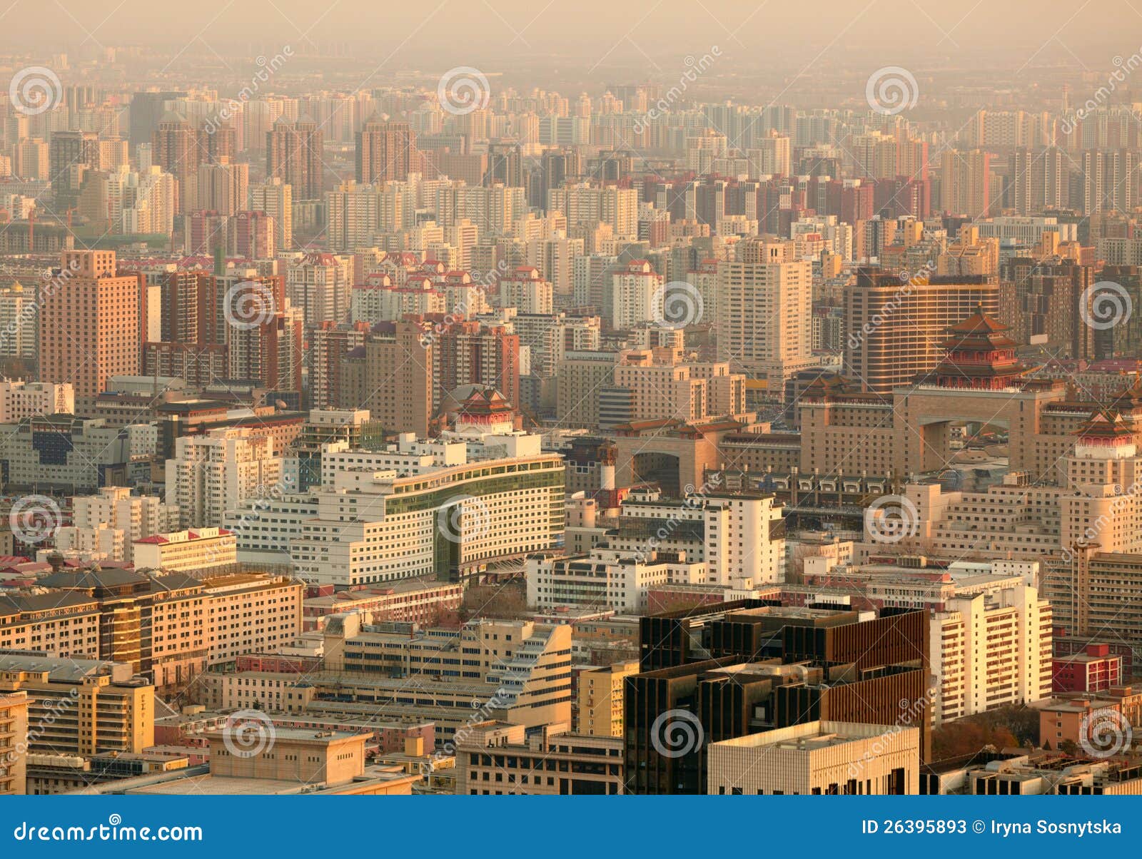 Beijing Cityscape At Dusk. Landscape Of Beijing Business Building In ...