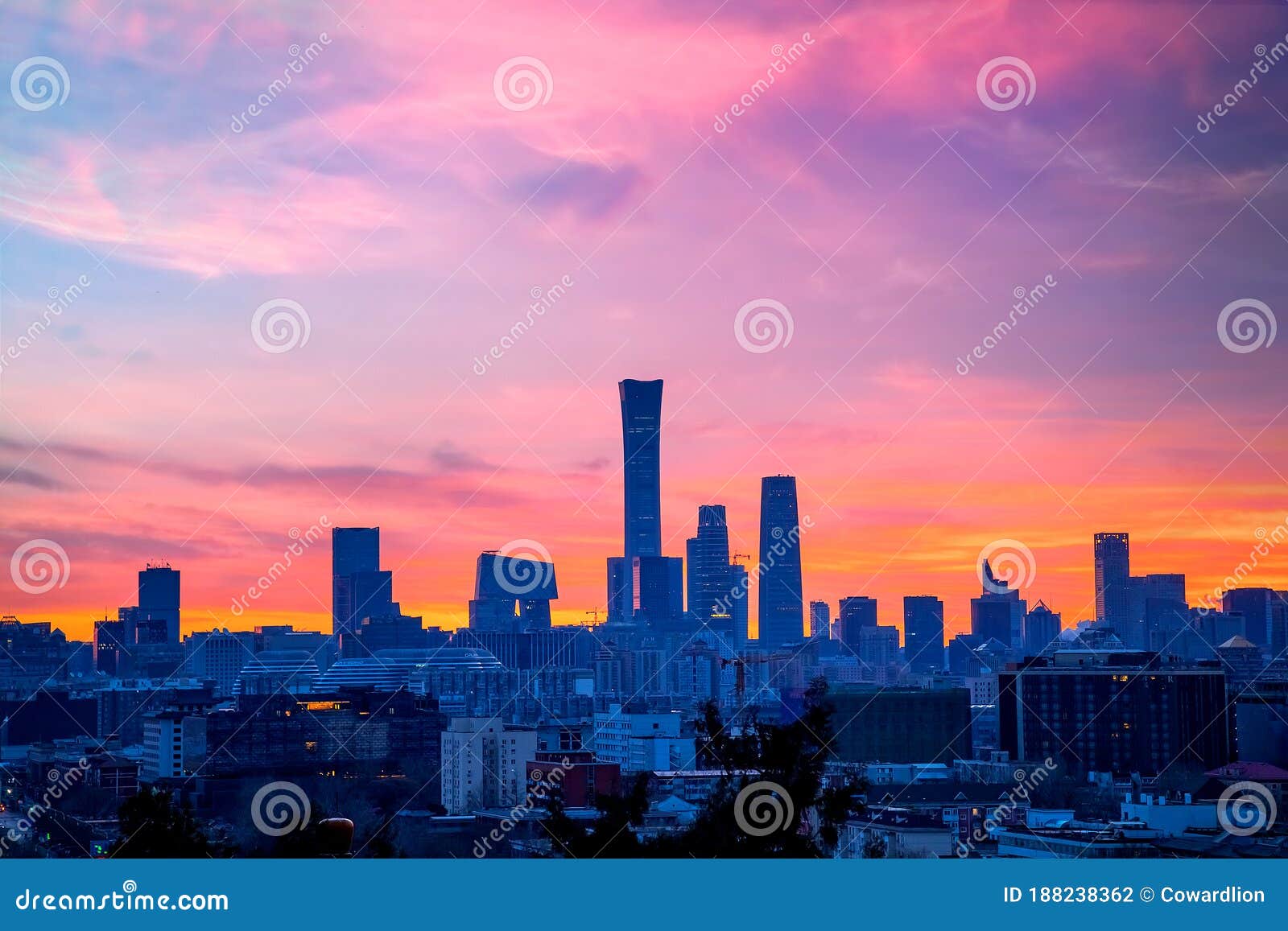 Beijing Cityscape at Dawn stock photo. Image of asian - 188238362