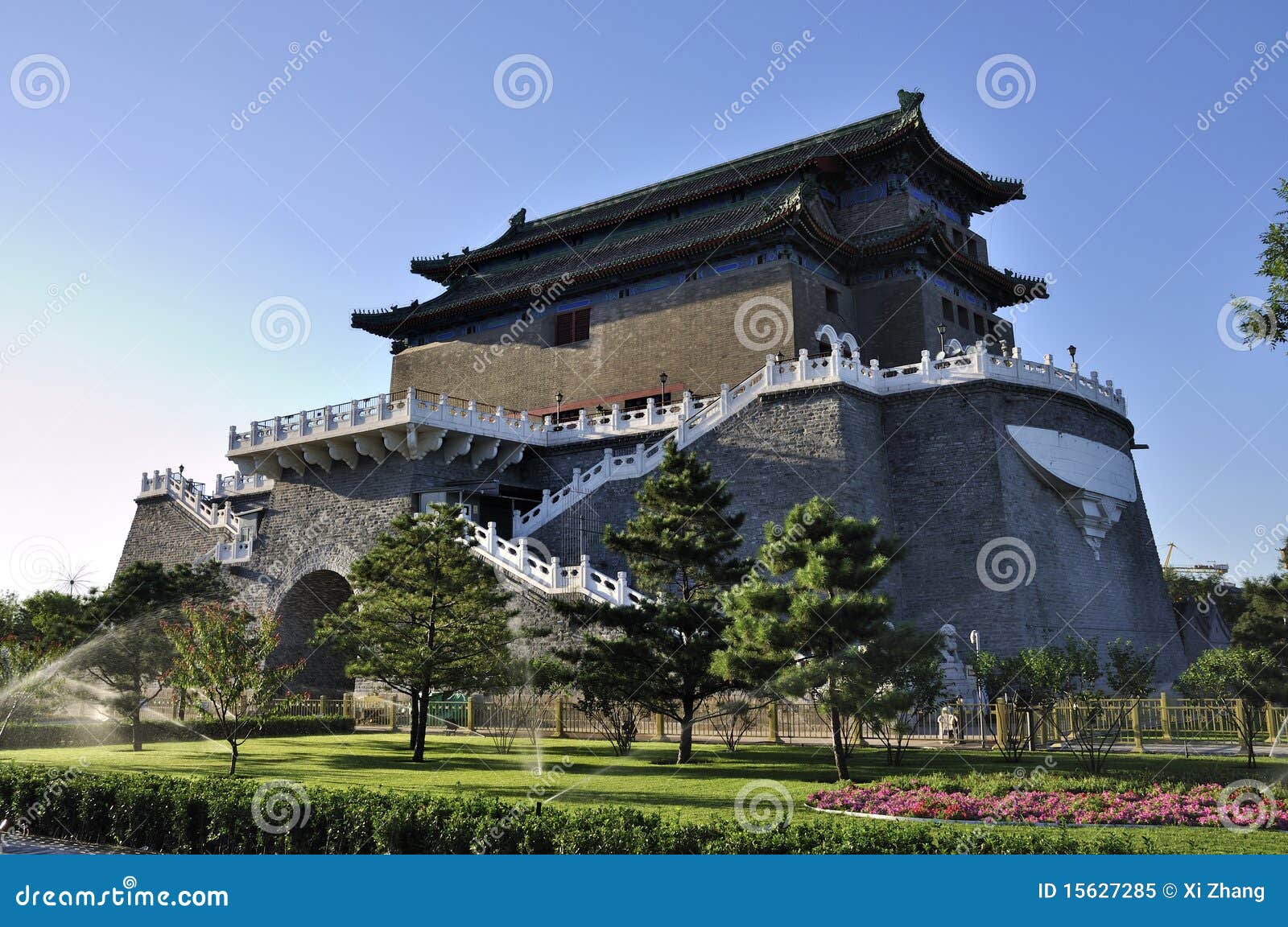 Beijing Cityscape Qianmen Gate Tower Stock Image - Image of tower ...