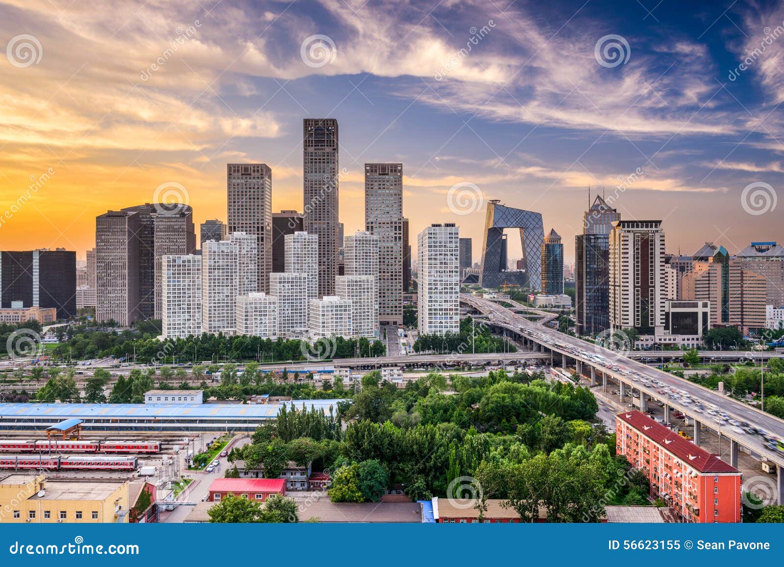 Beijing Financial District Skyline Stock Image - Image of famous ...