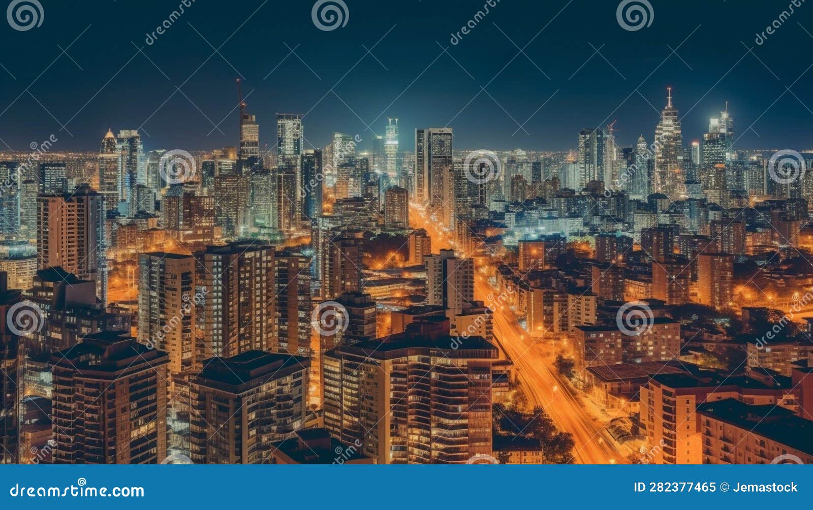 Beijing Futuristic Skyline Glows with Multi Colored Skyscrapers at ...