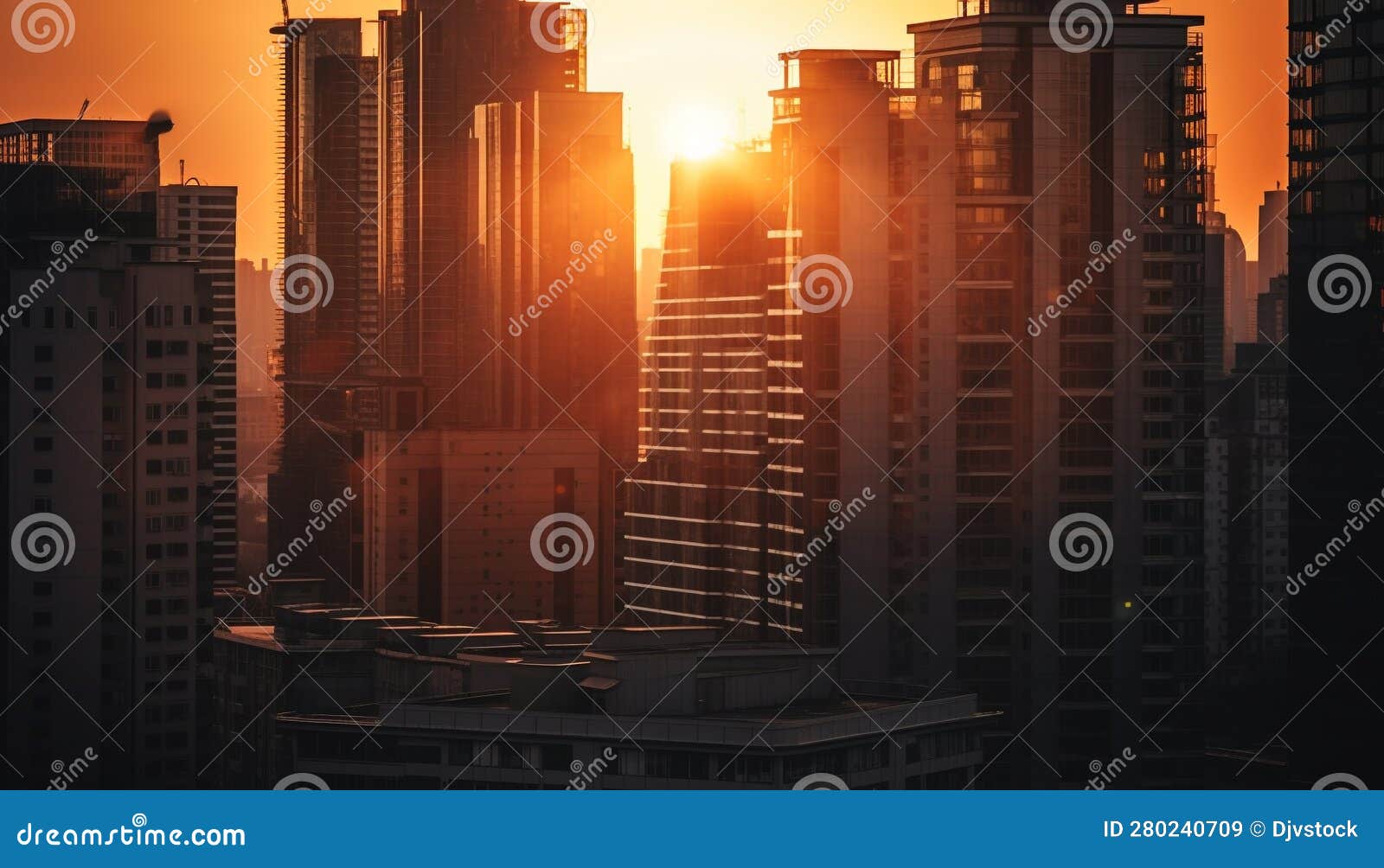 Beijing Futuristic Skyline Illuminated by the Blue Dawn Sunlight ...