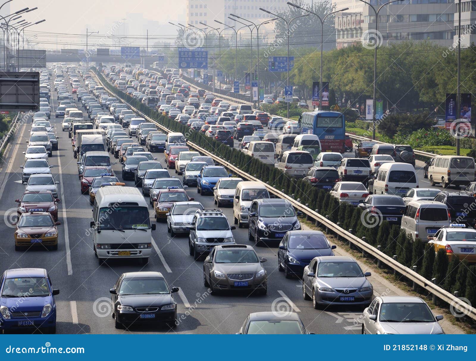 Beijing Heavy Traffic Jam and Air Pollution Editorial Stock Photo ...