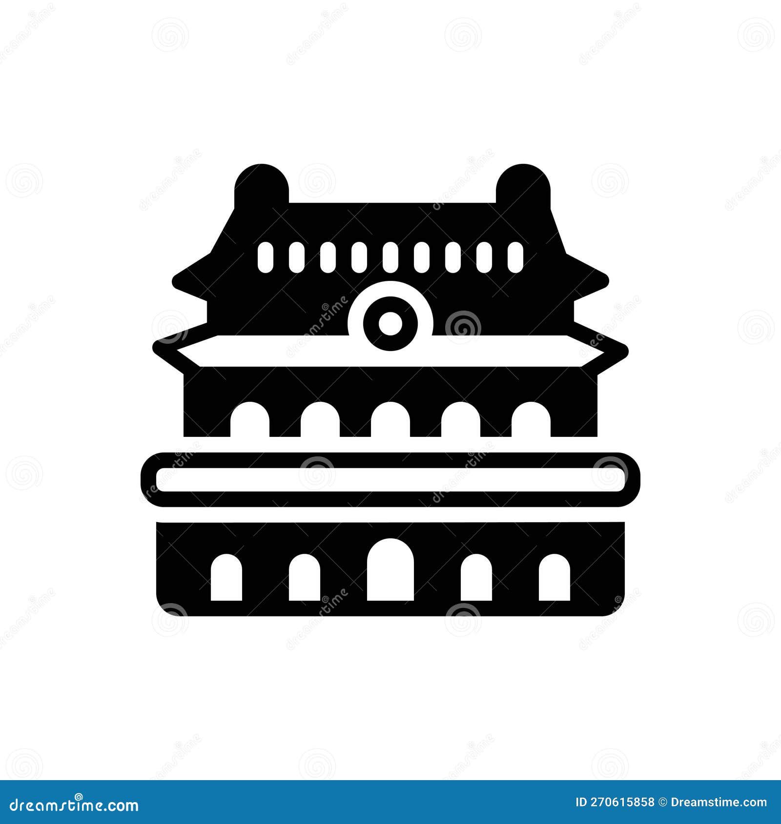 Black Solid Icon for Beijing, Seoul and Landmark Stock Vector ...